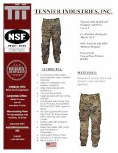 Gen III Layer 5 Soft Shell Trouser (OCP) | Tennier(tm) LLC